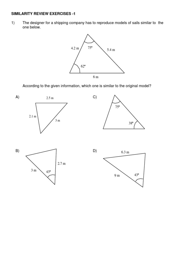 Similarity Congruency Exercises | Rectangle | Triangle