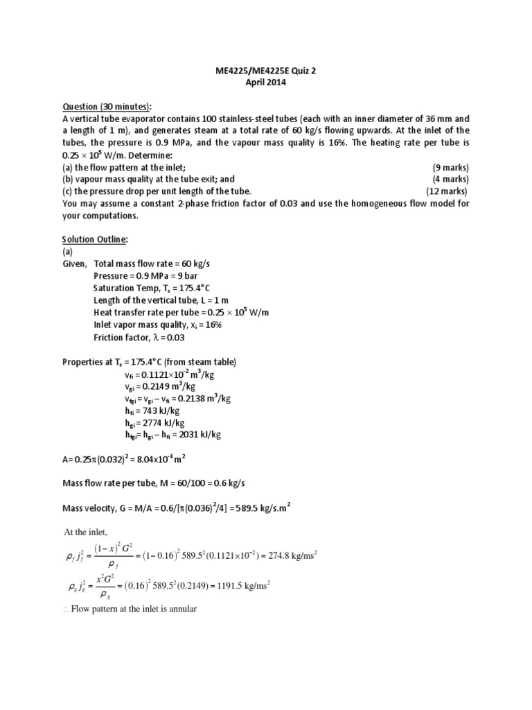 ME4225 Quiz #2 - Solution | PDF | Teaching Methods & Materials | Technology & Engineering