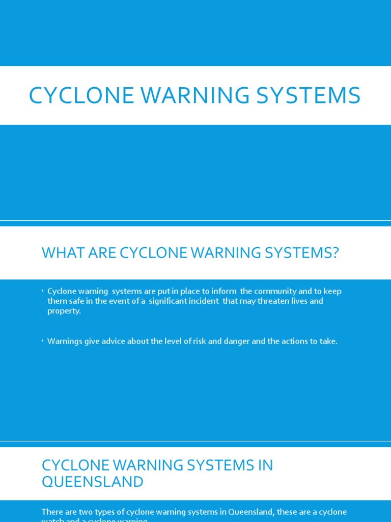 Cyclone Warning Systems PP | PDF | Tropical Cyclones | Storms