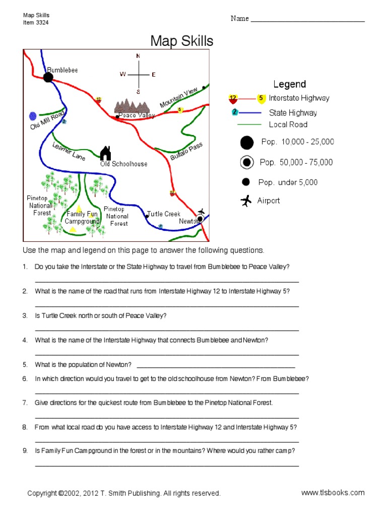 Map Skills: Name | PDF | Routes | Transportation Engineering