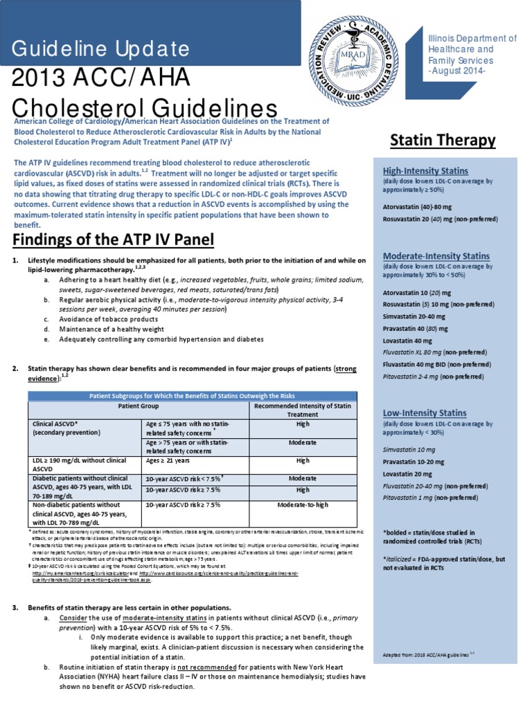 ATP IV Handout | Statin | Cardiovascular Diseases