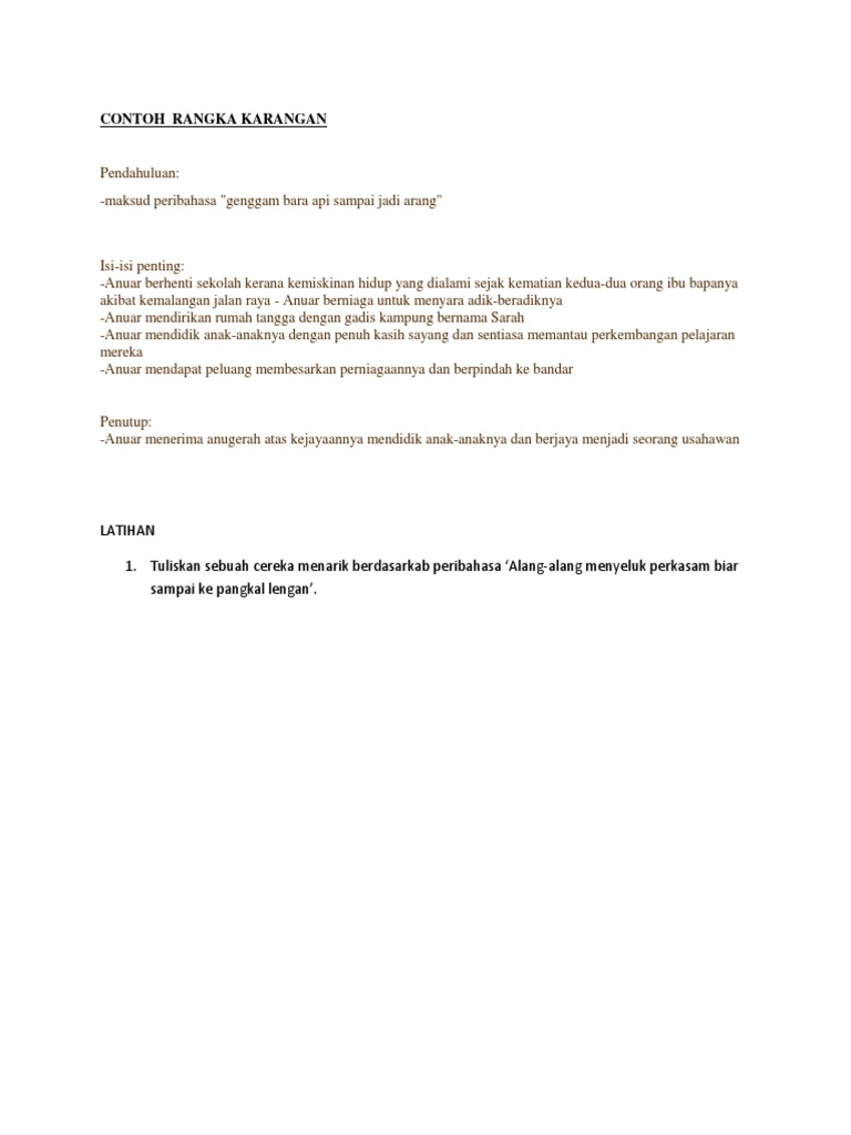 Contoh Rangka Karangan | PDF