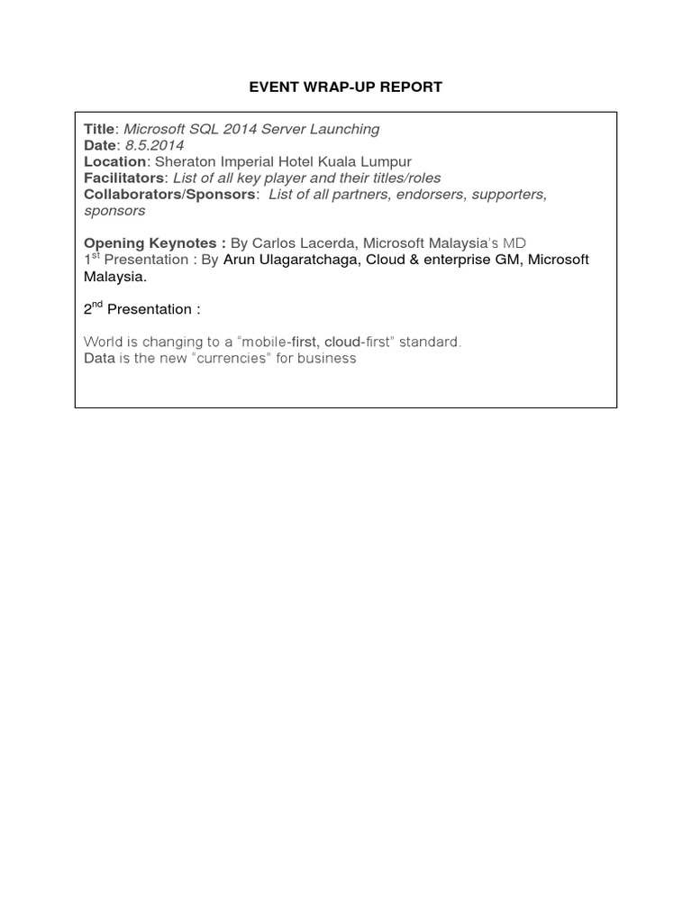 Event Wrap | PDF