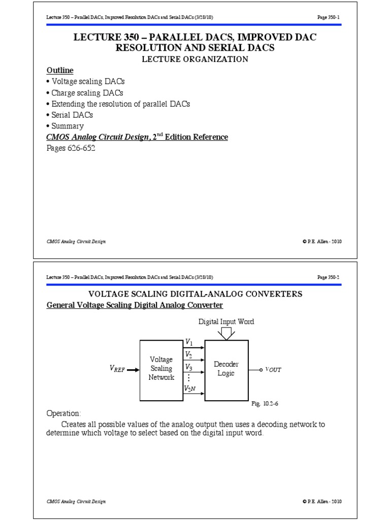 Lecture 350 - Parallel Dacs, Improved Dac Resolution and Serial Dacs ...