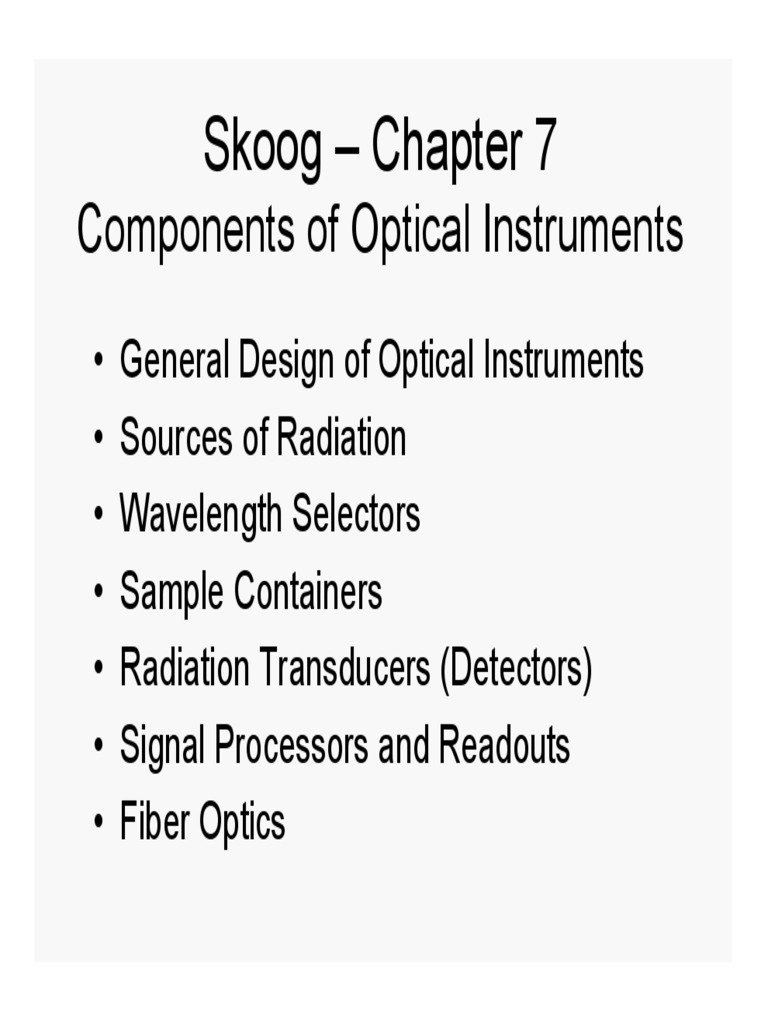 Components of Optical Instruments: Skoog - Chapter 7 | PDF | Laser ...