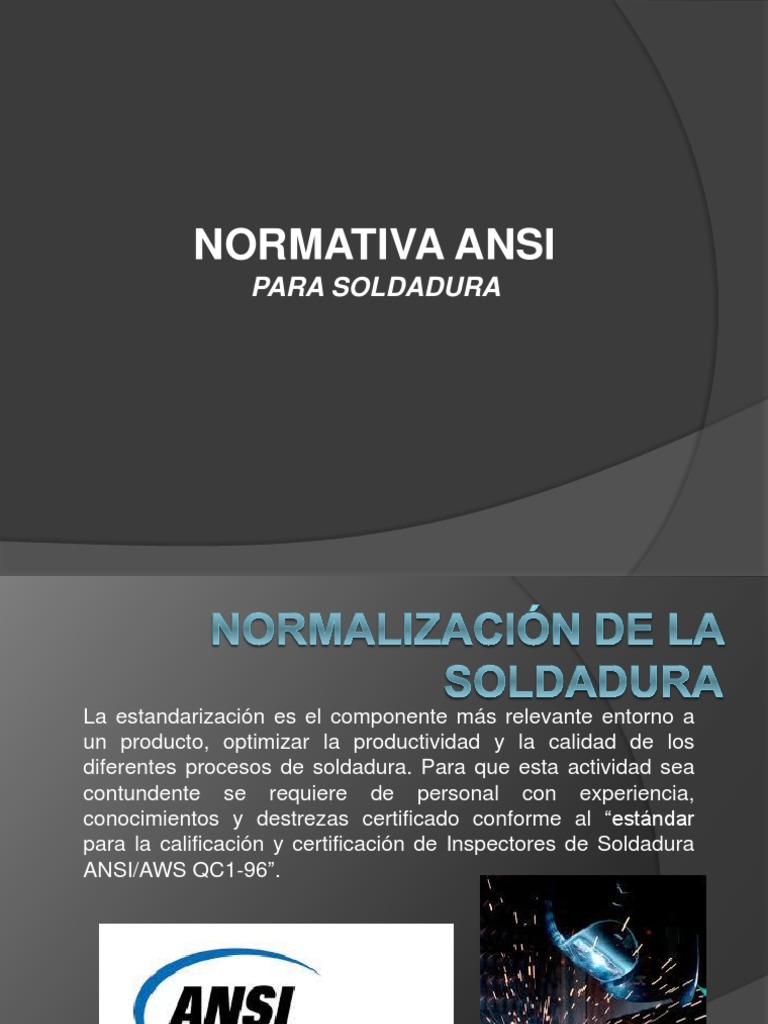Introduccion Normas Ansi | PDF | Soldadura | Construcción