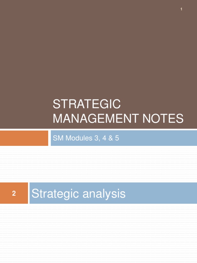 Strategic Management Notes: SM Modules 3, 4 & 5 | PDF | Corporate ...