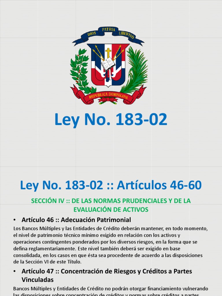 Ley No 183-02 | Descargar gratis PDF | Auditoría financiera | Bancos