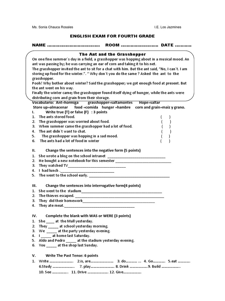 English Exam 4 Grade | PDF | Ant | Environment