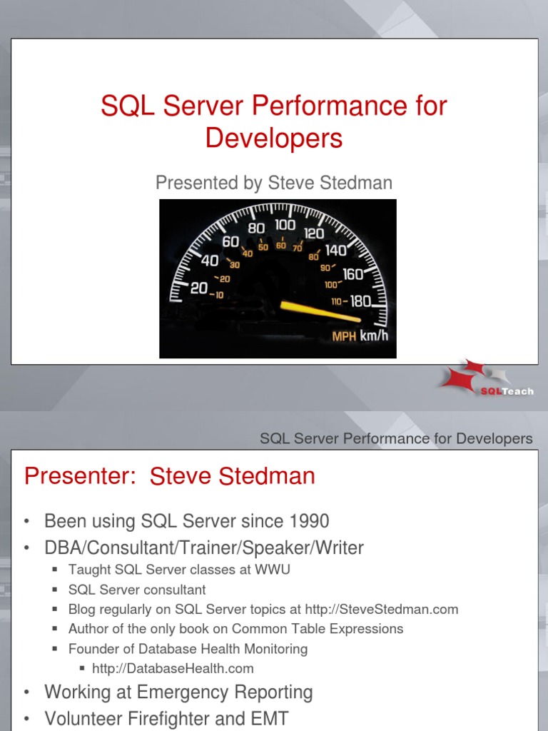 Performance Tuning 16 by 10 | PDF | Database Index | Microsoft Sql Server