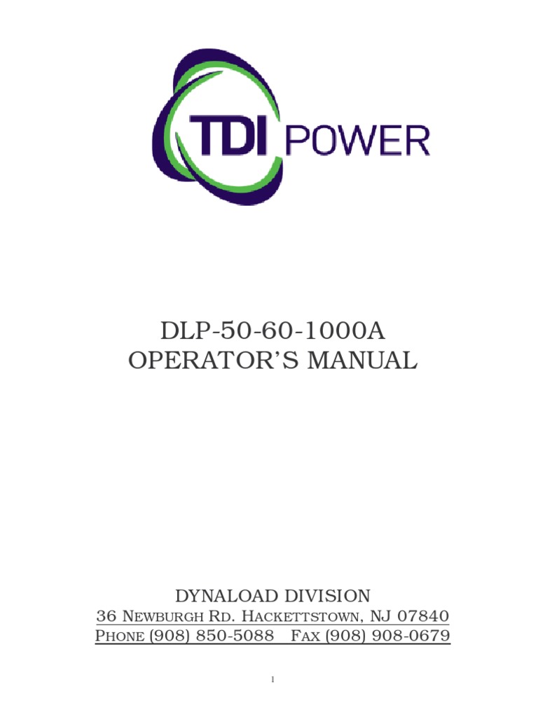 Dynaload DLP-50-60-1000A Manual | PDF | Operational Amplifier | Power ...