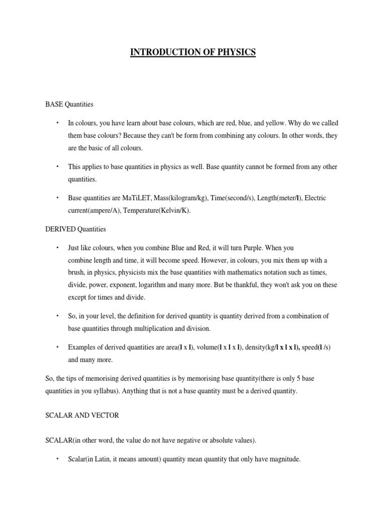 Introduction of Physics | PDF | Temperature | Euclidean Vector