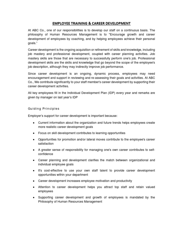 Employee Training & Development | PDF | Goal | Employment