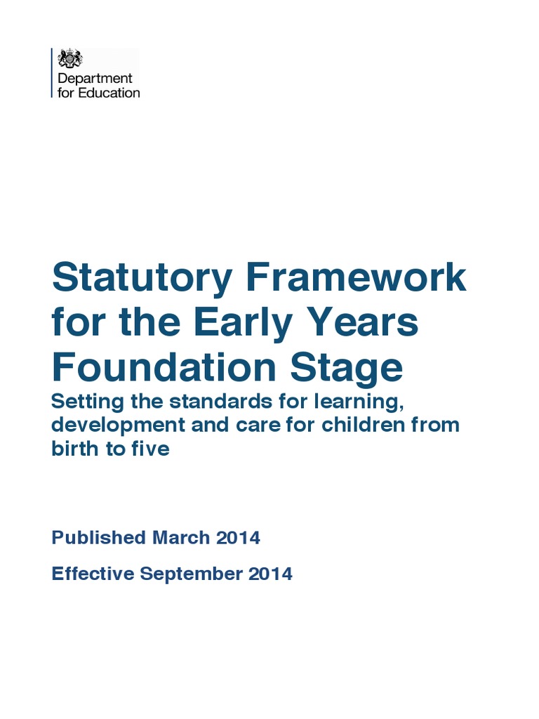 EYFS - Statutory Framework 2014-2 | PDF | Nanny | Special Education