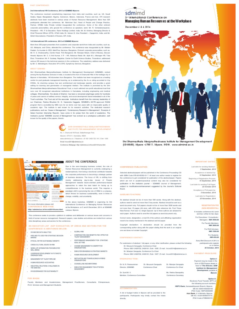 HR Conference Brochure | PDF | Human Resource Management | Human Resources