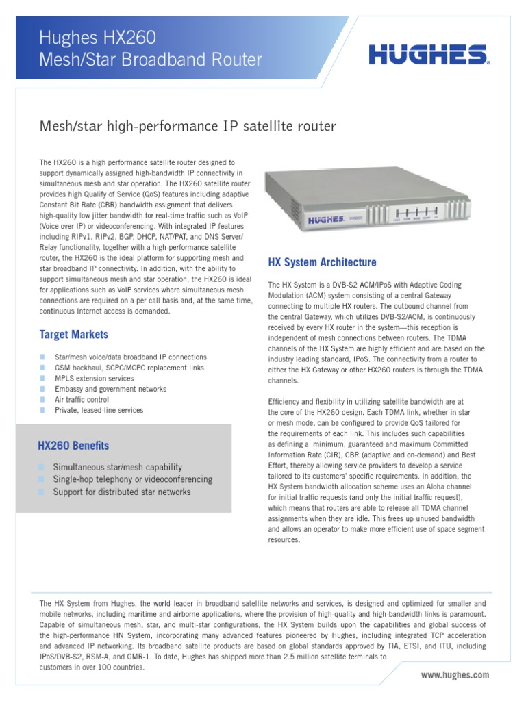 Hughes HX260 Mesh/Star Broadband Router | PDF | Internet Access ...