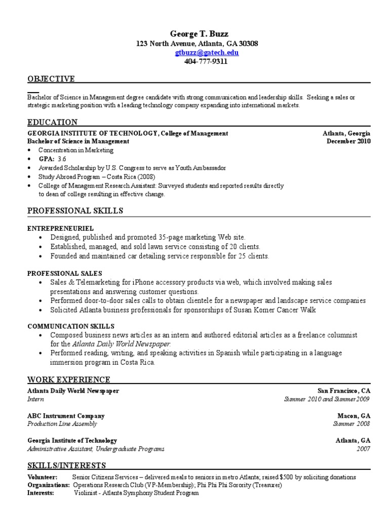Sample Resume (Functional) | PDF | Atlanta | Business