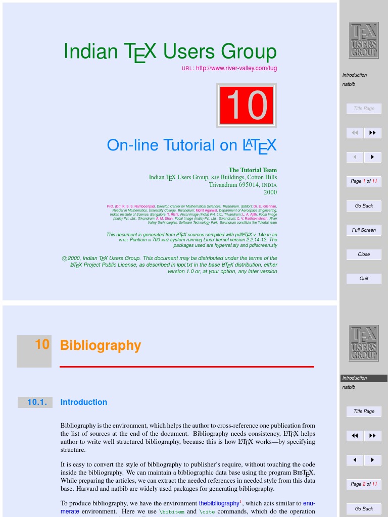 Indian TEX Users Group: On-Line Tutorial On L TEX | PDF | Citation | Bracket