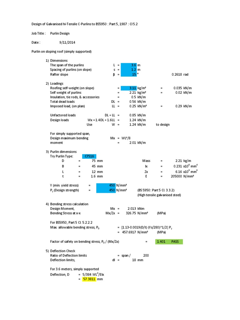 Purlins Design | PDF