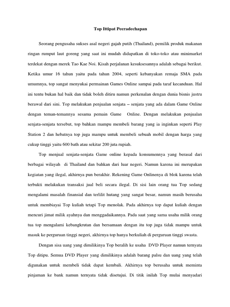 Ringkasan Biografi Top Ittipat P | PDF | Memasak, Makanan, & Anggur