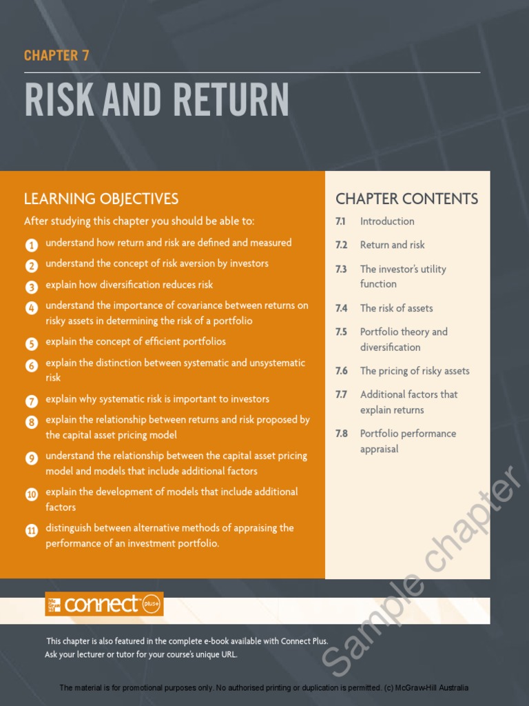 Concept of Risk and Return | PDF | Diversification (Finance) | Risk ...
