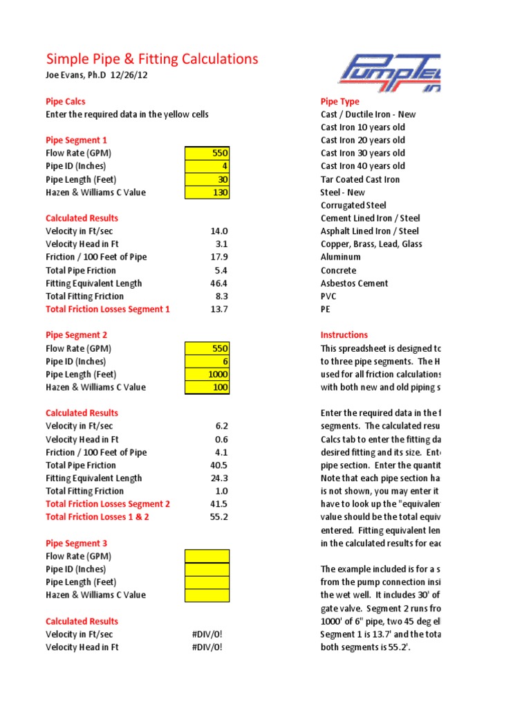 Pipe Fitting Calculation Guide | PDF | Pipe (Fluid Conveyance) | Valve