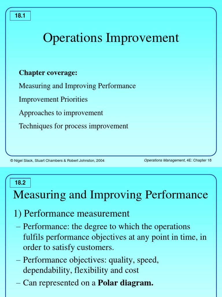 6 Operations Improvement | Benchmarking | Operations Management