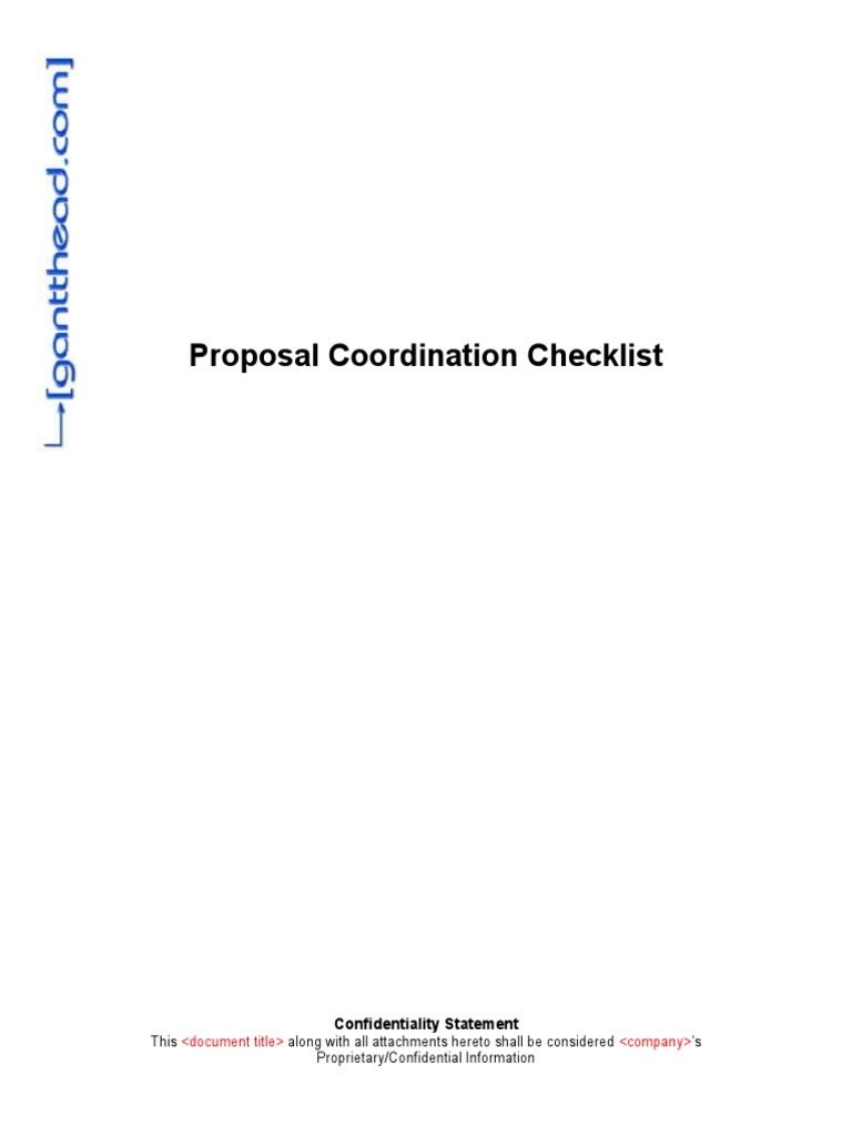 Proposal Coordination Checklist | PDF