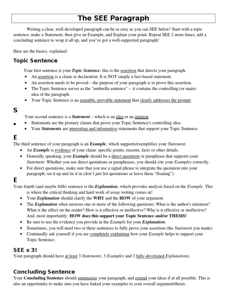 The See Paragraph | PDF | Paragraph | Argument