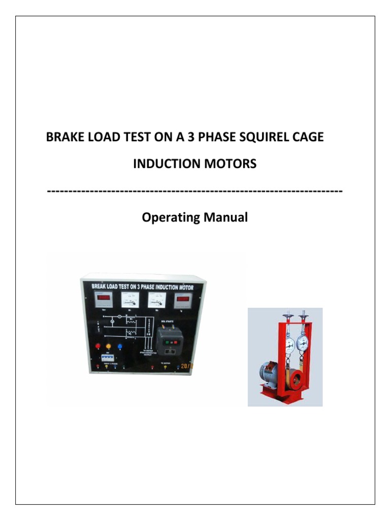 Brake Load Test of Squirel Cage Induction Motor 3 Phase | PDF ...