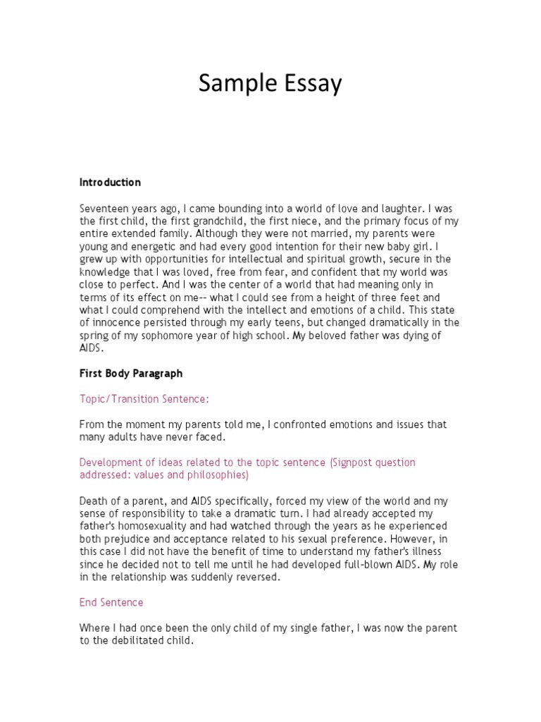 Sample Essay: Topic/Transition Sentence | PDF | Chemotherapy | Wellness