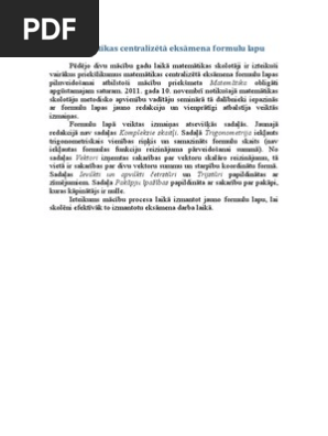 Matematikas Formulas Lapa Paralelograma Laukuma Uzdevums 9. Klases