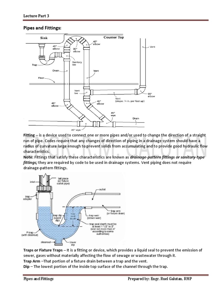 Lecture Part 3 - Pipes and Fittings | PDF | Pipe (Fluid Conveyance) | Valve