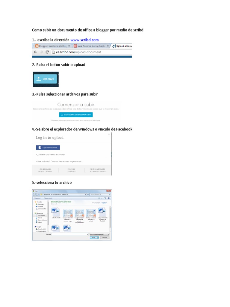 Como Subir Un Documento de Office A Blogger Por Medio de Scribd Atm | PDF | Software | Microsoft ...