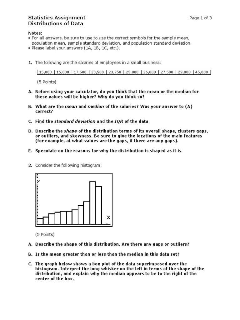 The Stat 43 Assignment | PDF | Mean | Median