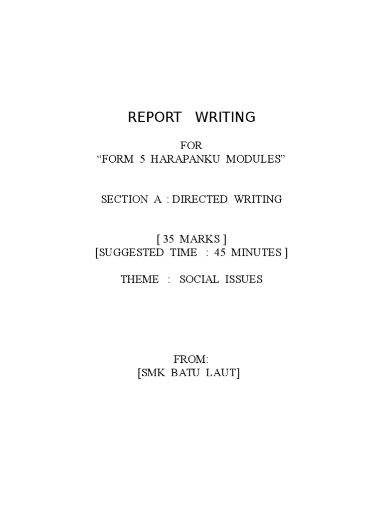 SPM Report Writing | PDF