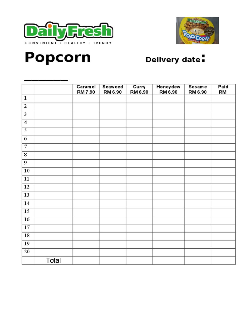 Popcorn: - : Delivery Date | PDF