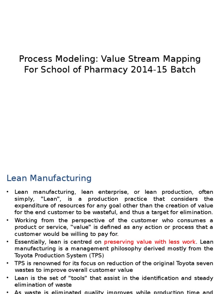 Lean Manufacturing and Value Stream Mapping | PDF | Lean Manufacturing ...