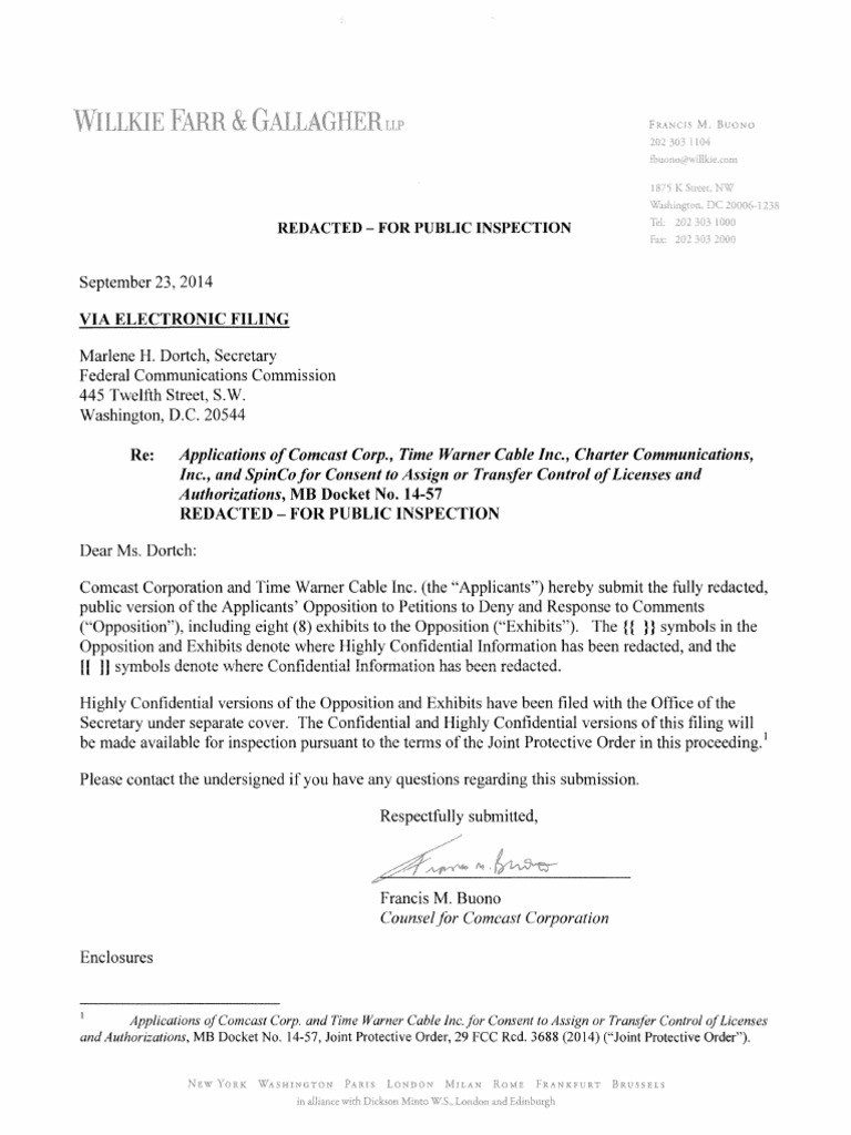 Comcast Filing With The Fcc Pdf Comcast Internet Access