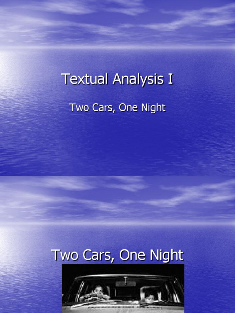 Textual Analysis - Two Cars One Night | Download Free PDF | Abusive ...