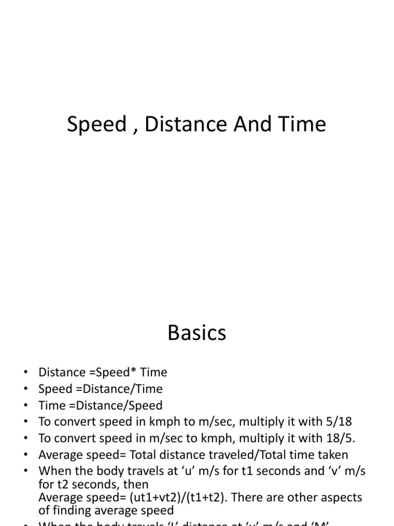 Speed & Distance: Quick Formulas | PDF | Speed | Human Resource Management