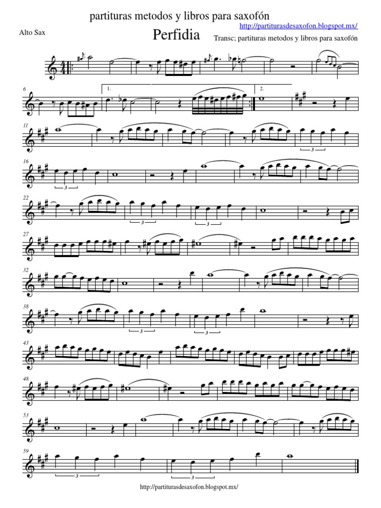 Perfidia Alto Sax Partitura PDF | PDF