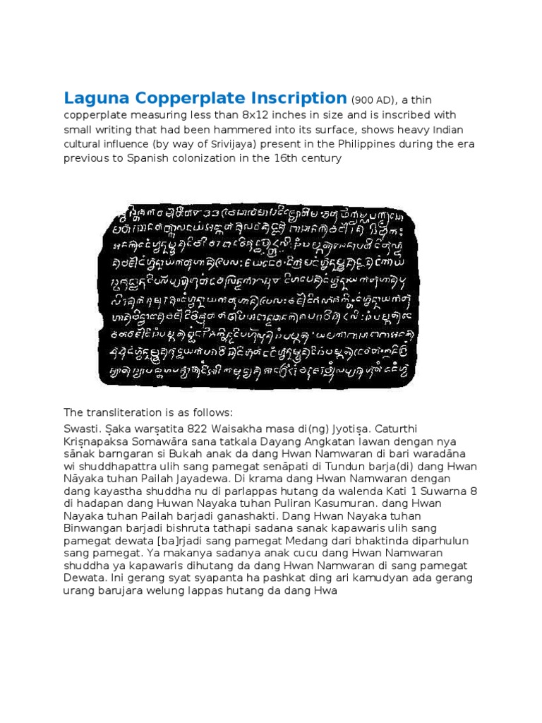 Laguna Copperplate Inscription | PDF | Philippines | Writing