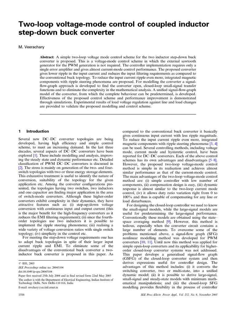 Two-Loop Voltage-Mode Control of Coupled Inductor Step-Down Buck Converter | Download Free PDF ...