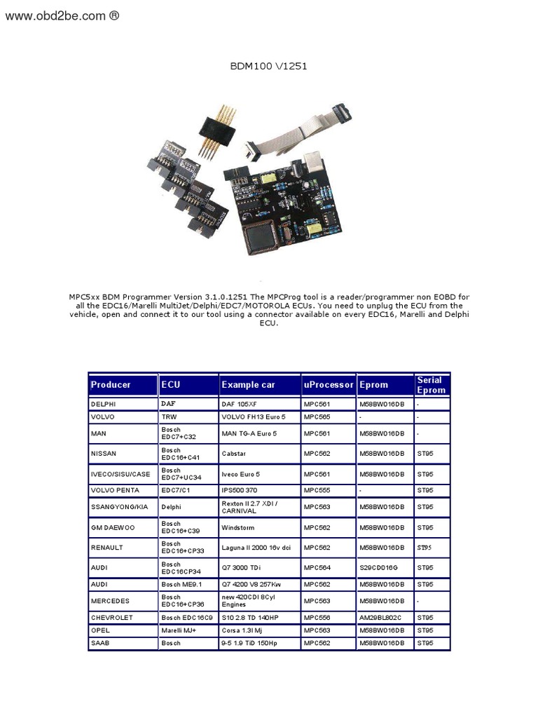 BDM100 Programmer Suport Device | PDF