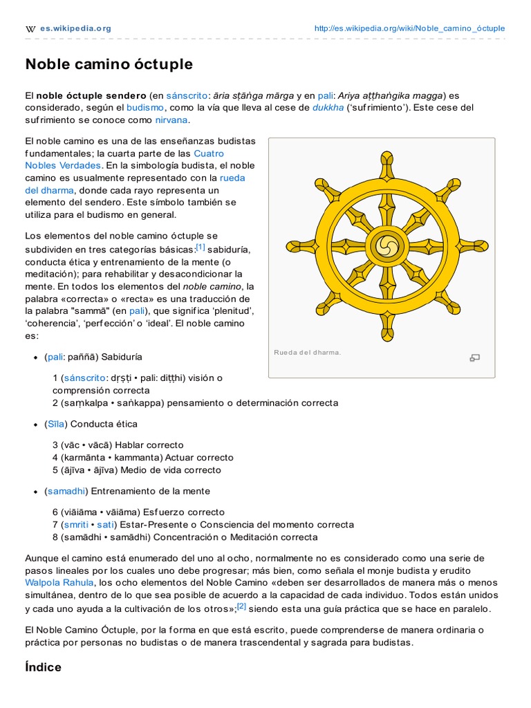 Noble Camino Ctuple | PDF | Noble Óctuple Sendero | Conceptos ...