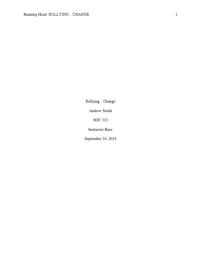 Bullying Reflection Paper | PDF | Bullying | Socialization