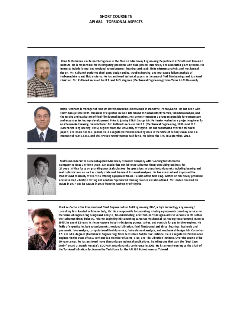 Short Course T5 Api 684 - Torsional Aspects | PDF | Mechanical ...