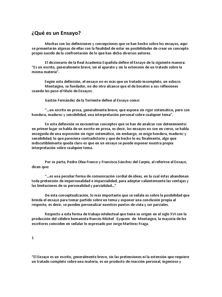 Que Es Un Ensayo | PDF | Ensayos | Science
