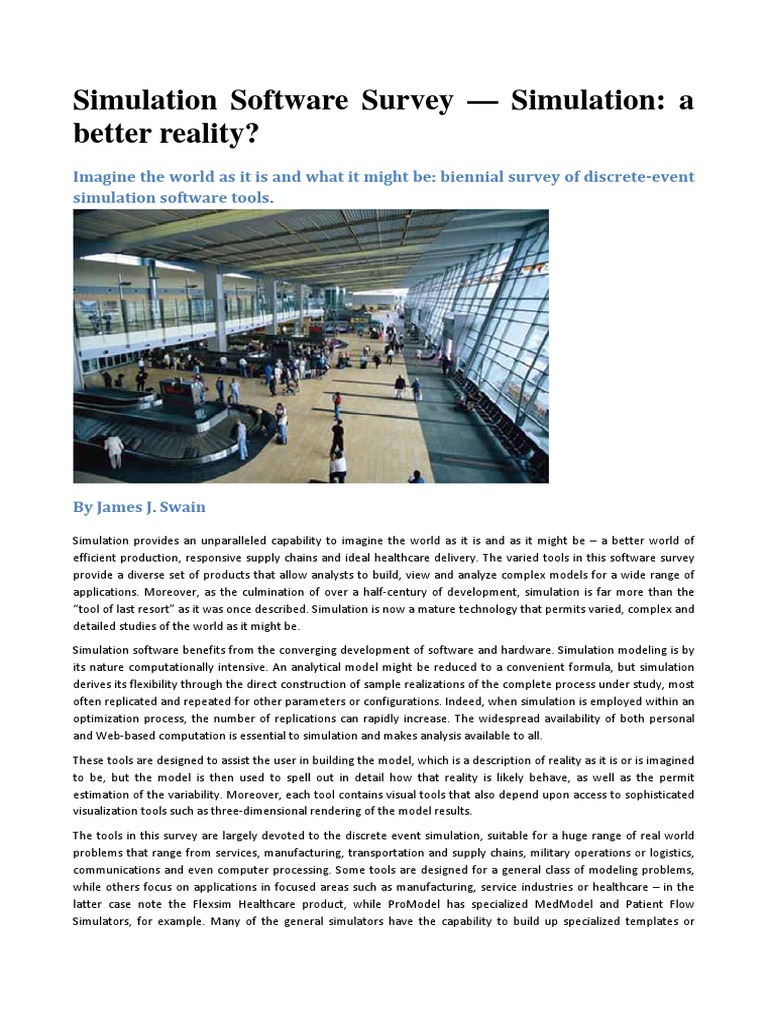 Simulation Software Survey - A Better Reality | PDF | Simulation ...